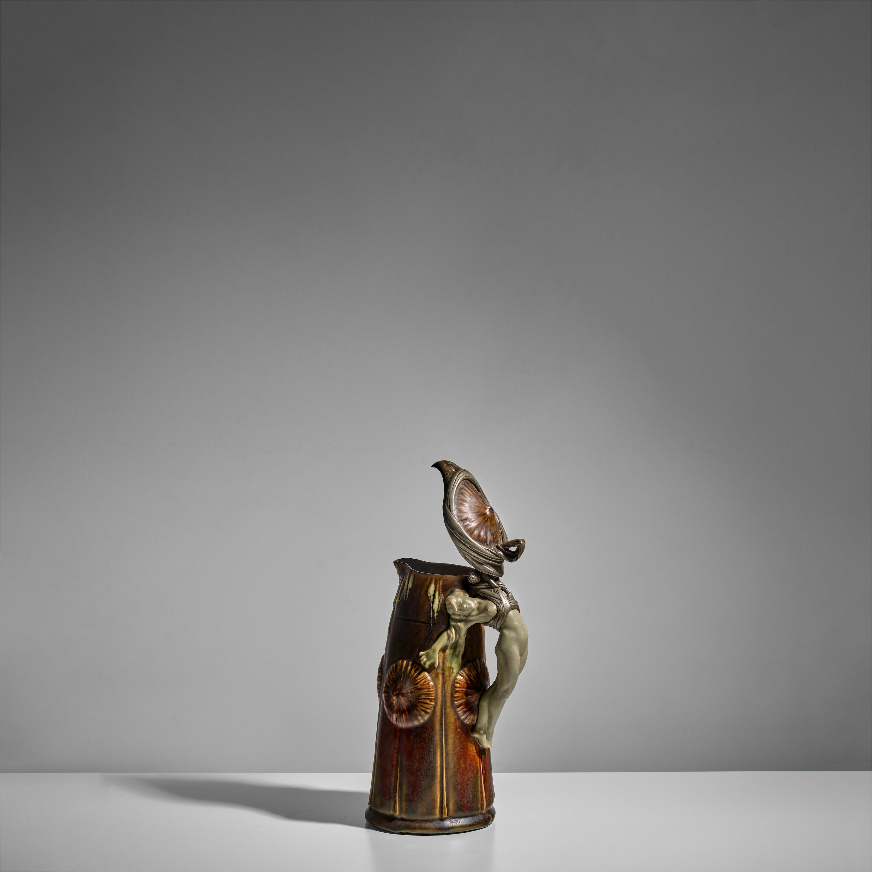 Géo Wagner | Dandelion' Pitcher circa 1895 glazed stoneware, pewter ...