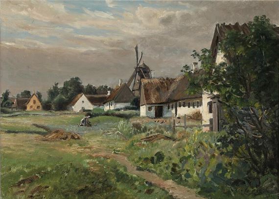 Olaf Viggo Peter Langer | View from GundsÃ¸magle with a group of farms ...