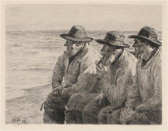 Michael Peter Ancher | Tre fiskere | MutualArt