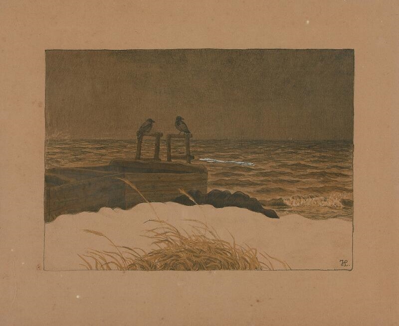 Johannes Larsen | Krager på en sluse | MutualArt