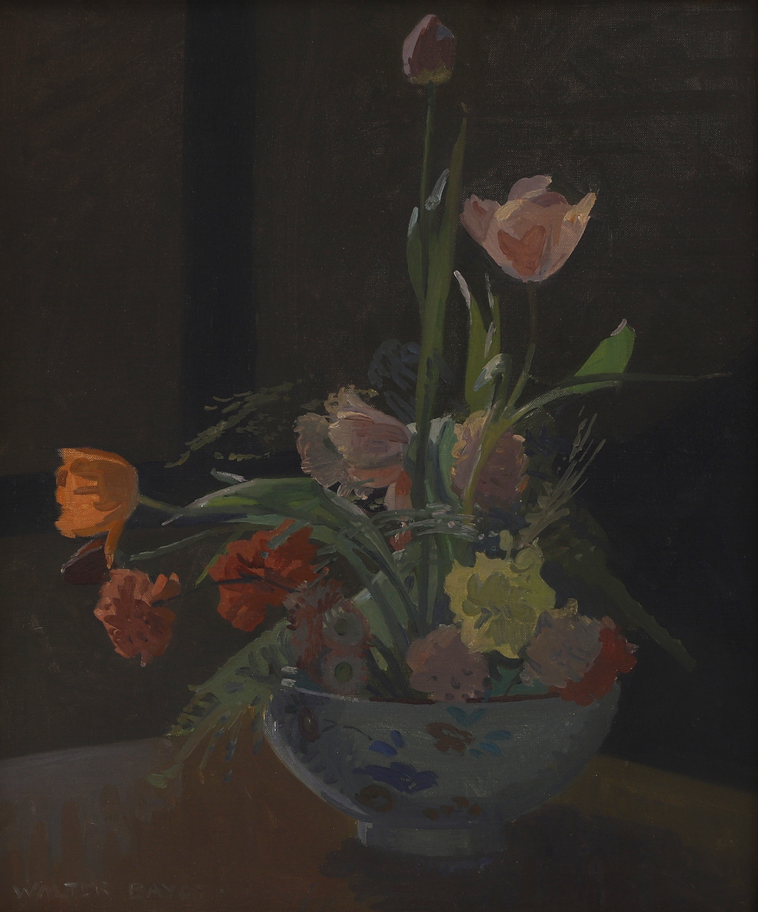 Walter John Bayes | Still life of spring flowers in a porcelain bowl ...
