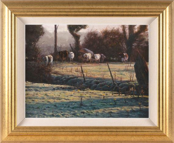 Henry McGrane | Sheep grazing in a pasture | MutualArt