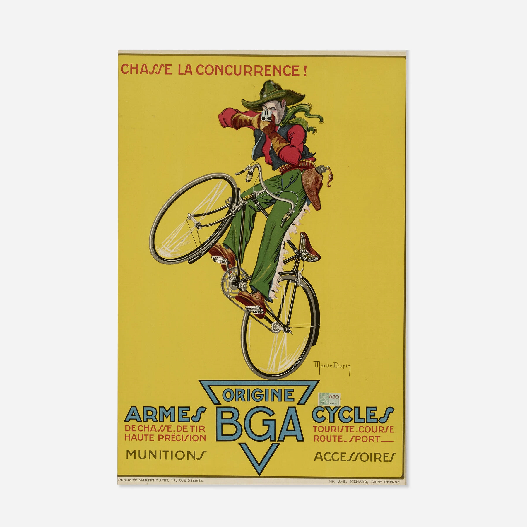 Martin Dupin | BGA Armes & Cycles vintage poster (1935) | MutualArt