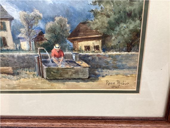 Rosa Bebb | Figure Washing in an Outdoor Trough Beside a Farmhouse in a ...