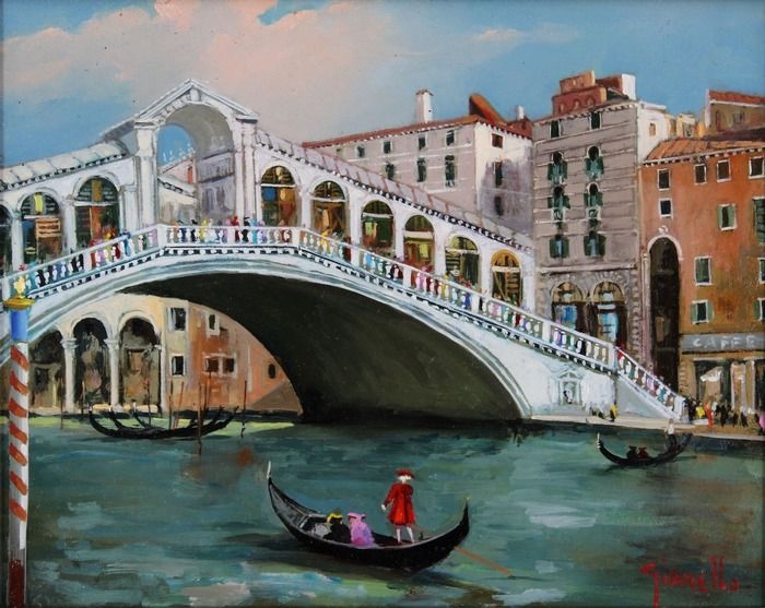 Mario Gianello | Ponte di Rialto Bridge & Canal Scene, Venice | MutualArt