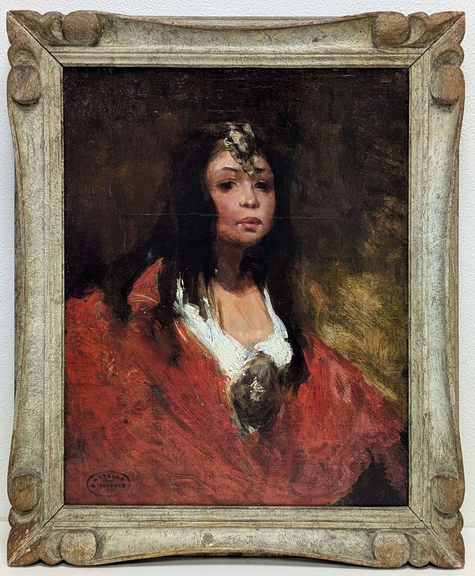 Raymond Allègre | Woman draped in red and wearing a tiara | MutualArt