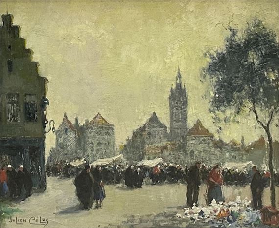Julien Celos | Market day in Bruges | MutualArt