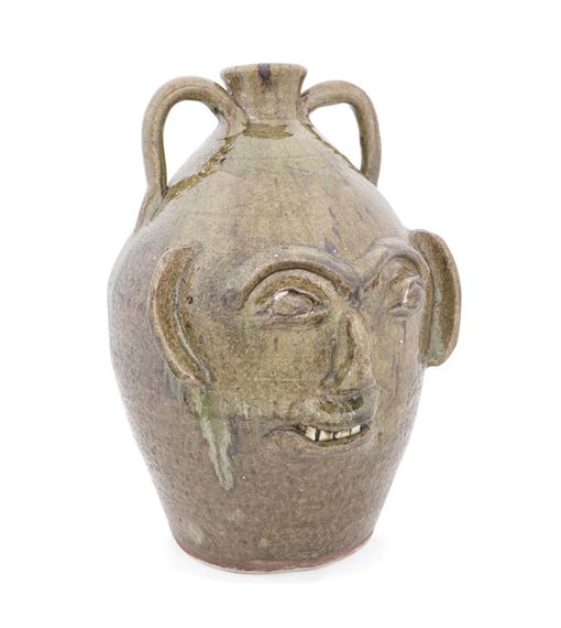 Burlon Craig | LARGE SOUTHERN POTTERY FACE JUG (1914 - 2002) | MutualArt