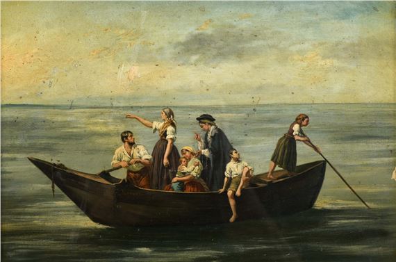Leonel Marques Pereira | A boat with figures | MutualArt