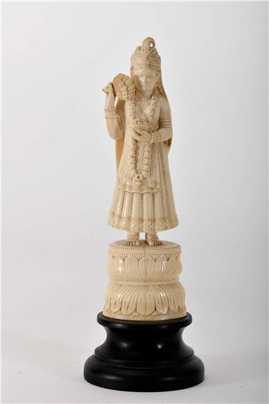 Indian School, 18th Century | An indian female figure in formal attire ...