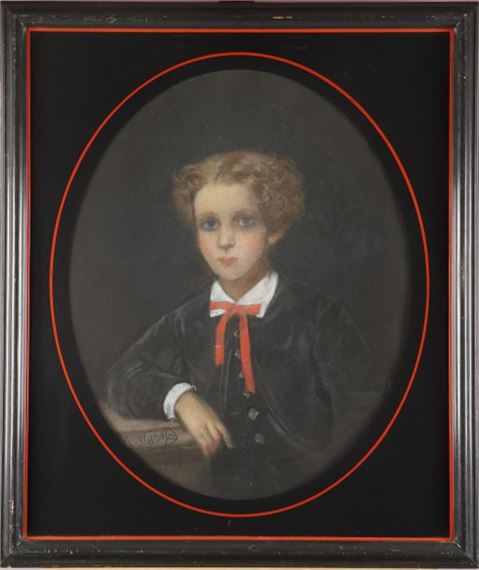 Alphonse Muraton | Portrait of a young boy wearing a red lavaliere ...