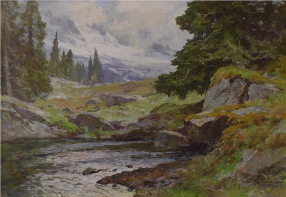 Edward Harrison Compton | A Mountain Stream (1881) | MutualArt