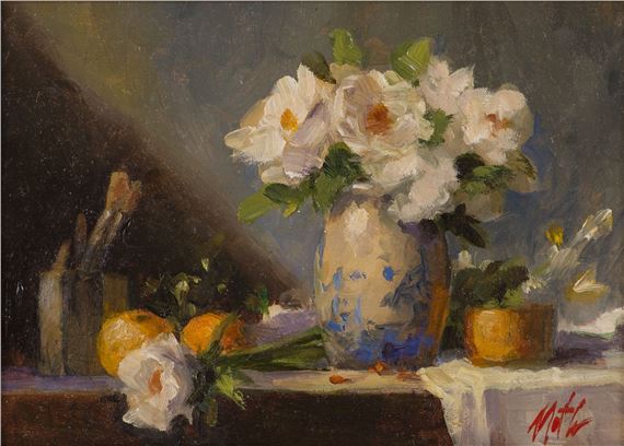 Mat Grogan | SUMMER ROSES IN THE STUDIO | MutualArt