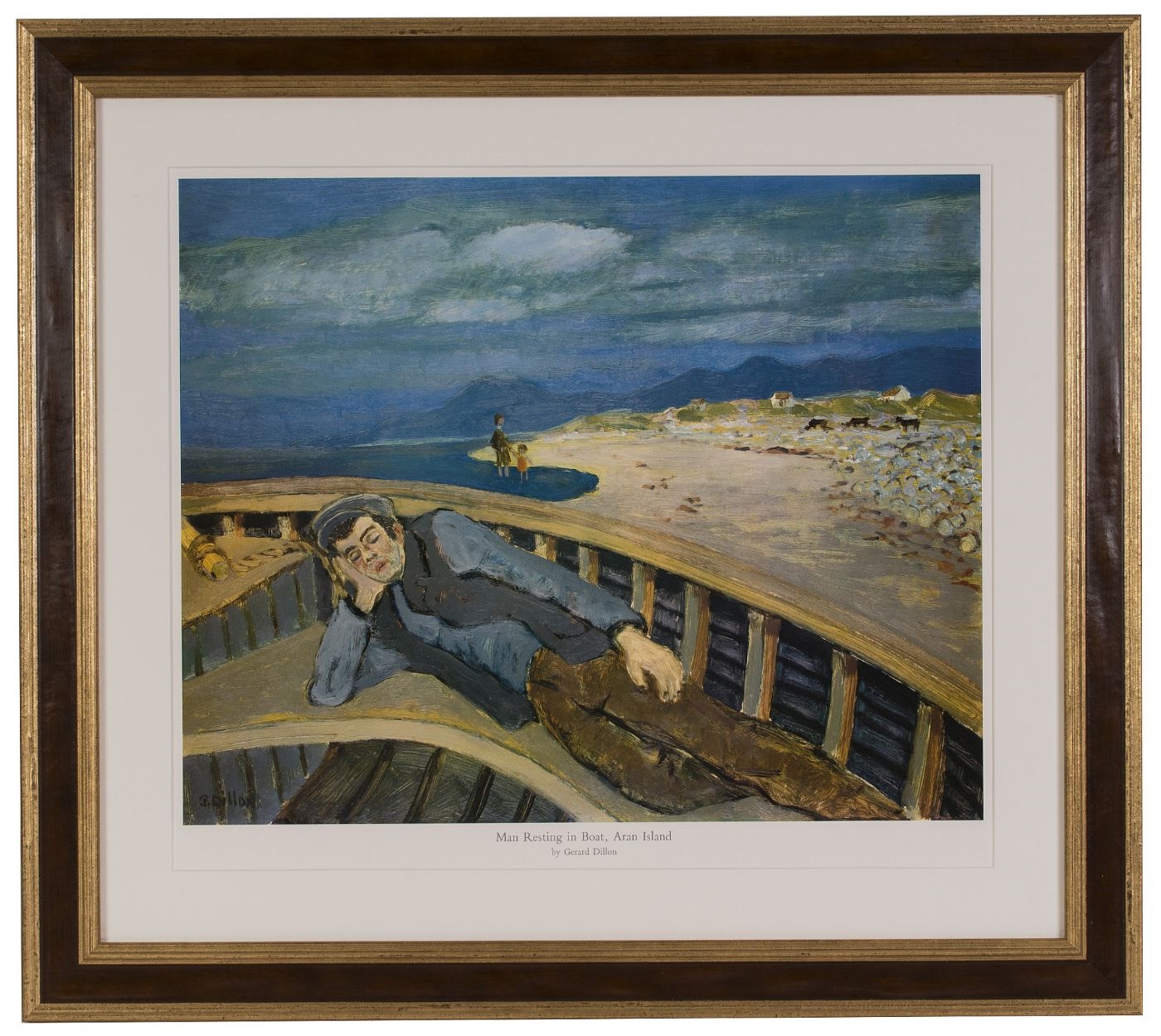 Gerard Dillon | MAN RESTING IN BOAT, ARAN ISLAND | MutualArt