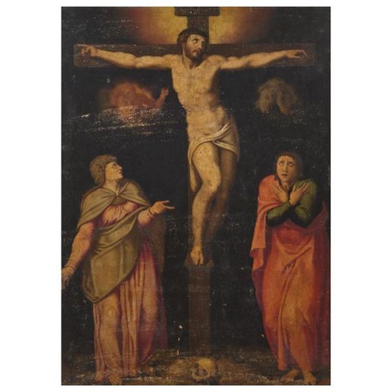 Marcello Venusti | CRUCIFIXION WITH MOURNERS AND ANGELS (16th Century ...