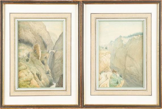 Eugène François de Block | Via Mala between Thusis and Andeer in Canton ...