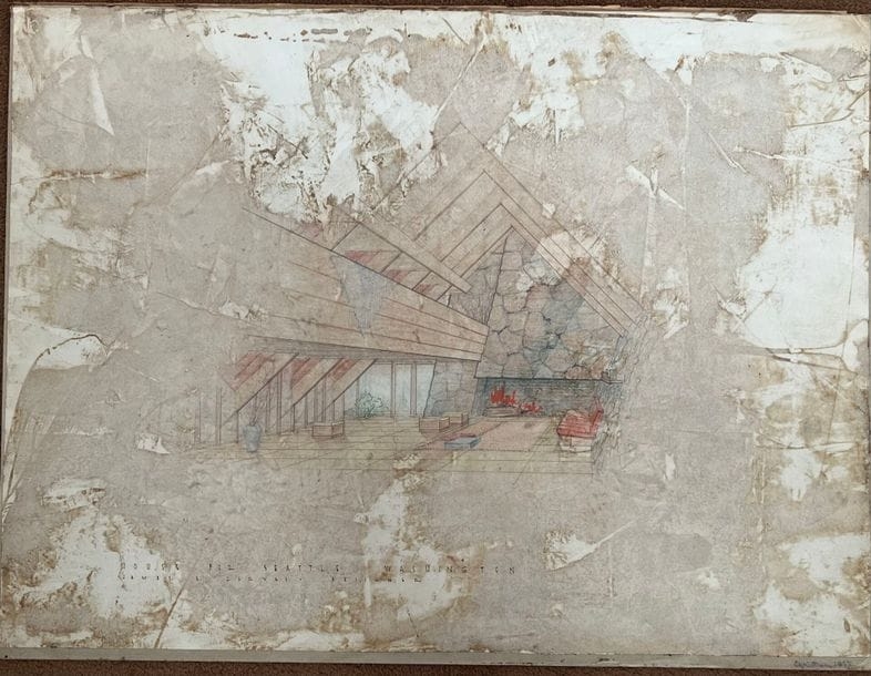 James E. Zervas | House for Seatle, Washington Set of two drawings ...
