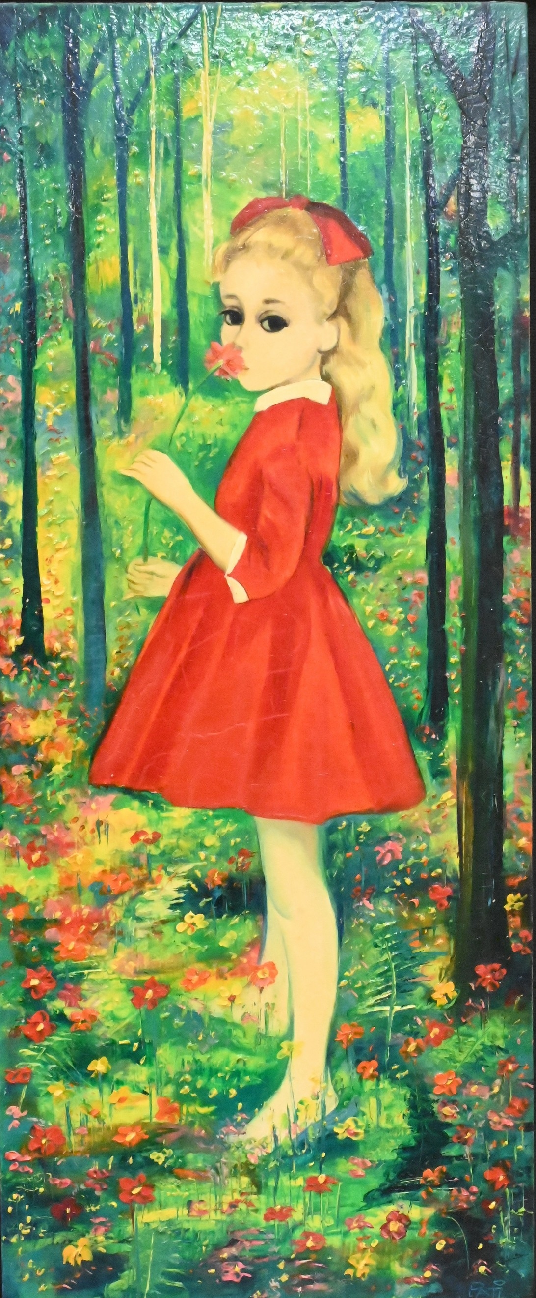 Pati Bannister | Little Girl in a Red Dress in a Forest | MutualArt