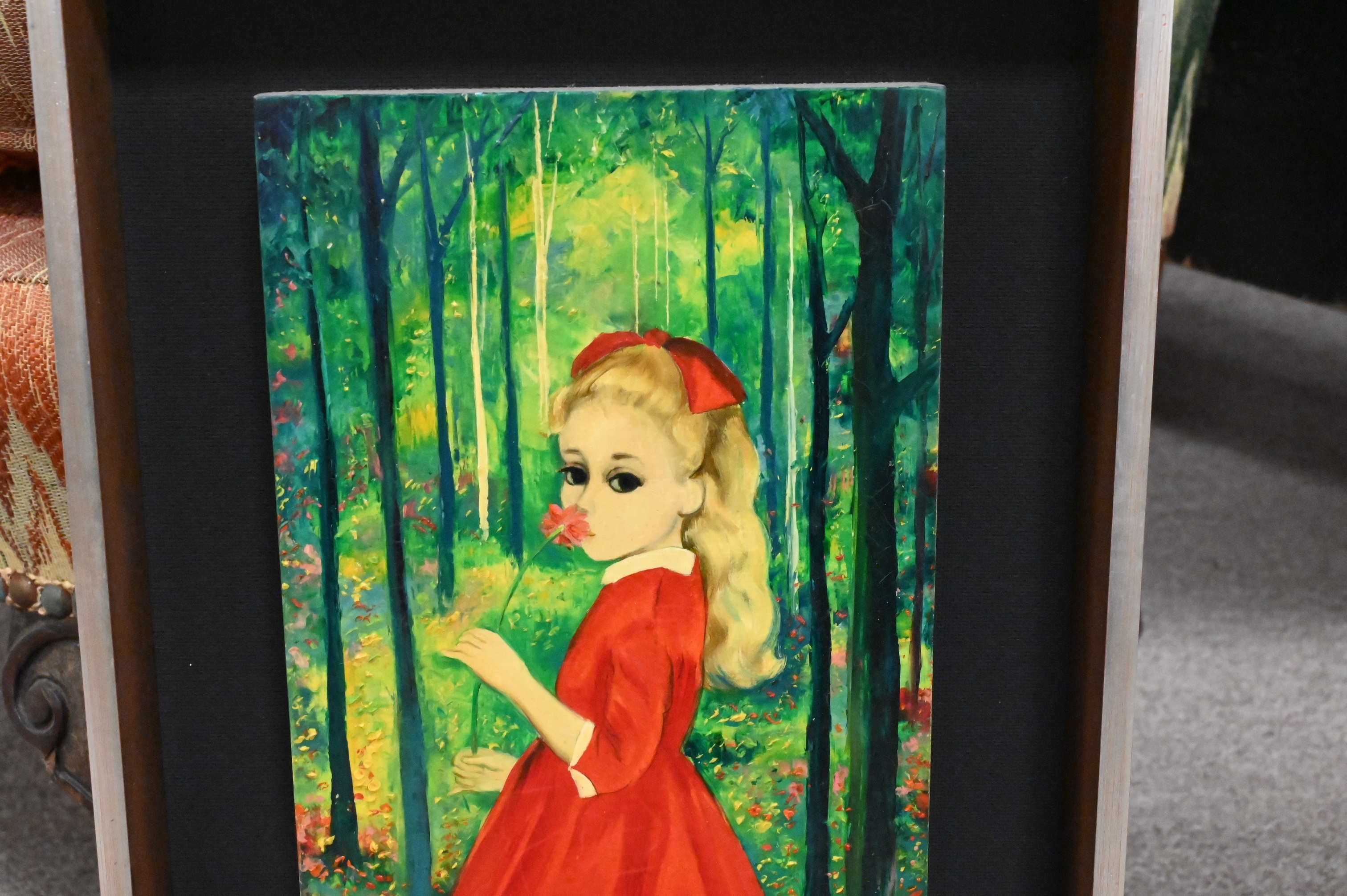 Pati Bannister | Little Girl in a Red Dress in a Forest | MutualArt