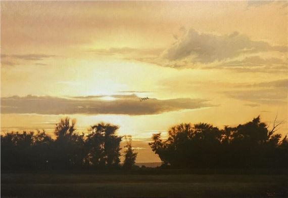 Bruce Brainard | SUNSET LARGE OIL ON CANVAS BY BRUCE BRAINARD | MutualArt
