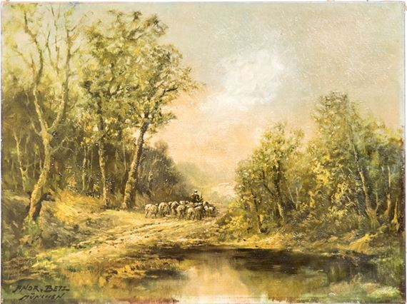 Andreas Betz | Landschaft mit Schafherde | MutualArt
