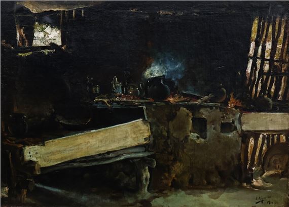 José Arpa y Perea | The Interior of a Mexican Kitchen | MutualArt