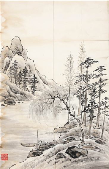 He Xiangning | FISHING ALONE IN THE WINTER | MutualArt