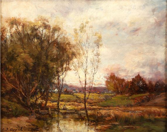 Charles P. Appel | Autumn Landscape with a Village in the Distance ...