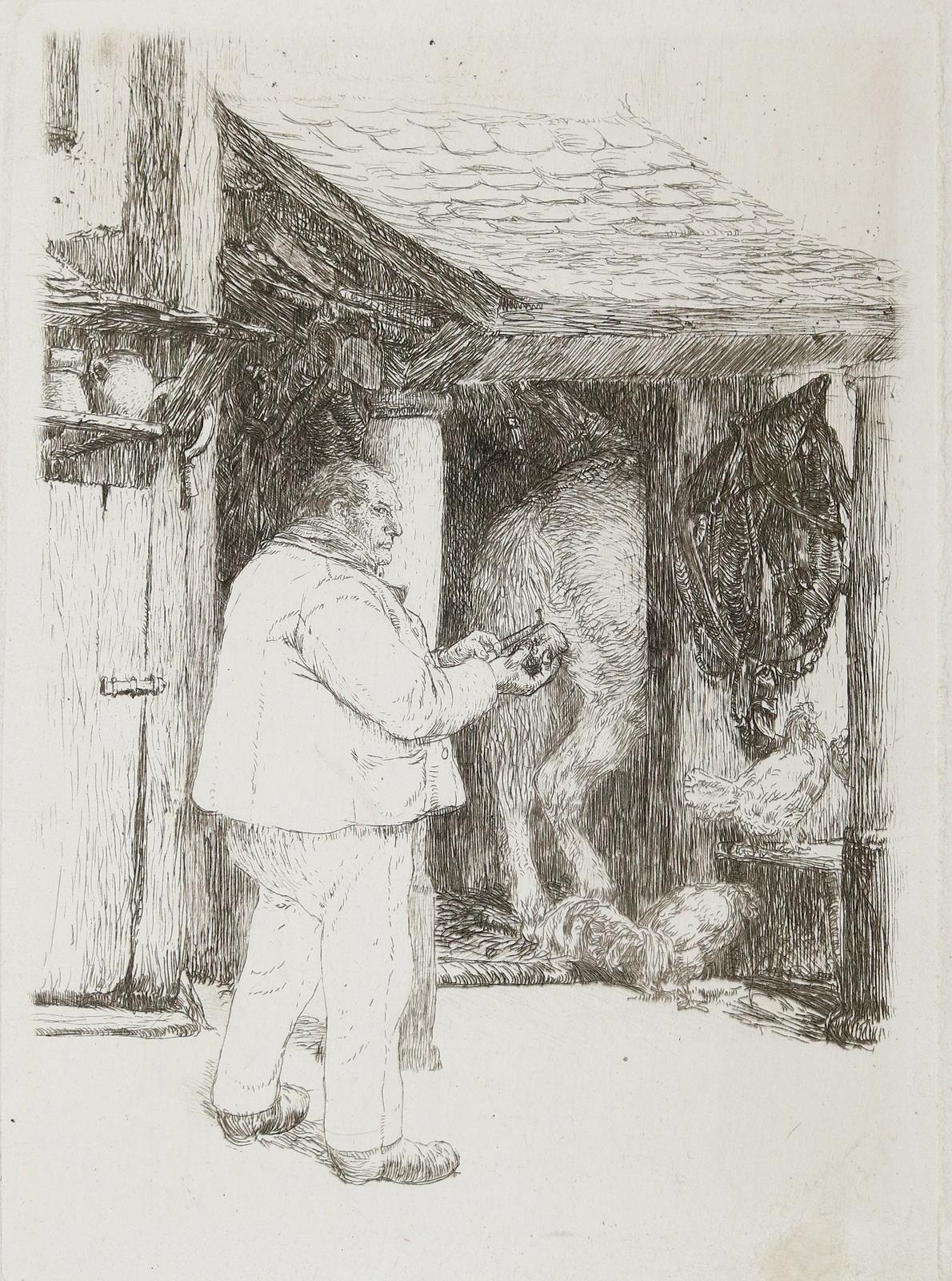Wilhelm Adam Altheim | Sitzender Mann mit Hund (1908 - 1909) | MutualArt