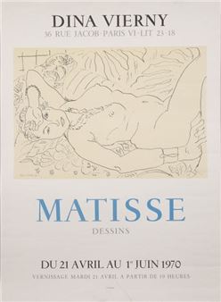 Henri Matisse | Poster for exhibition at Galerie Dina Vierny, April 21 ...