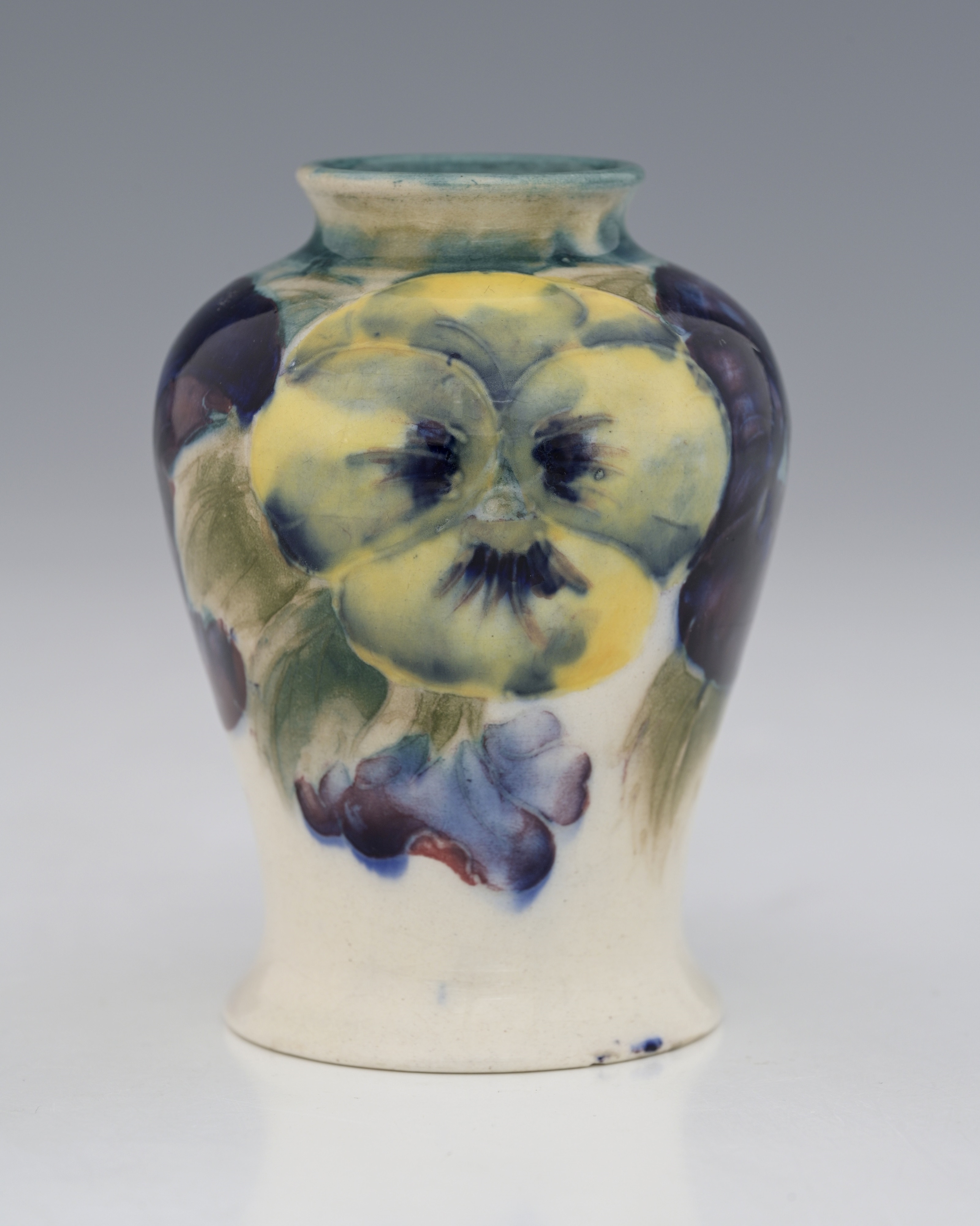 William Moorcroft | Pansy on white vase (Circa 1914) | MutualArt