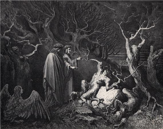 Gustave Doré | Forest of Suicides (Dante's Divine Comedy Enferno (1880 ...