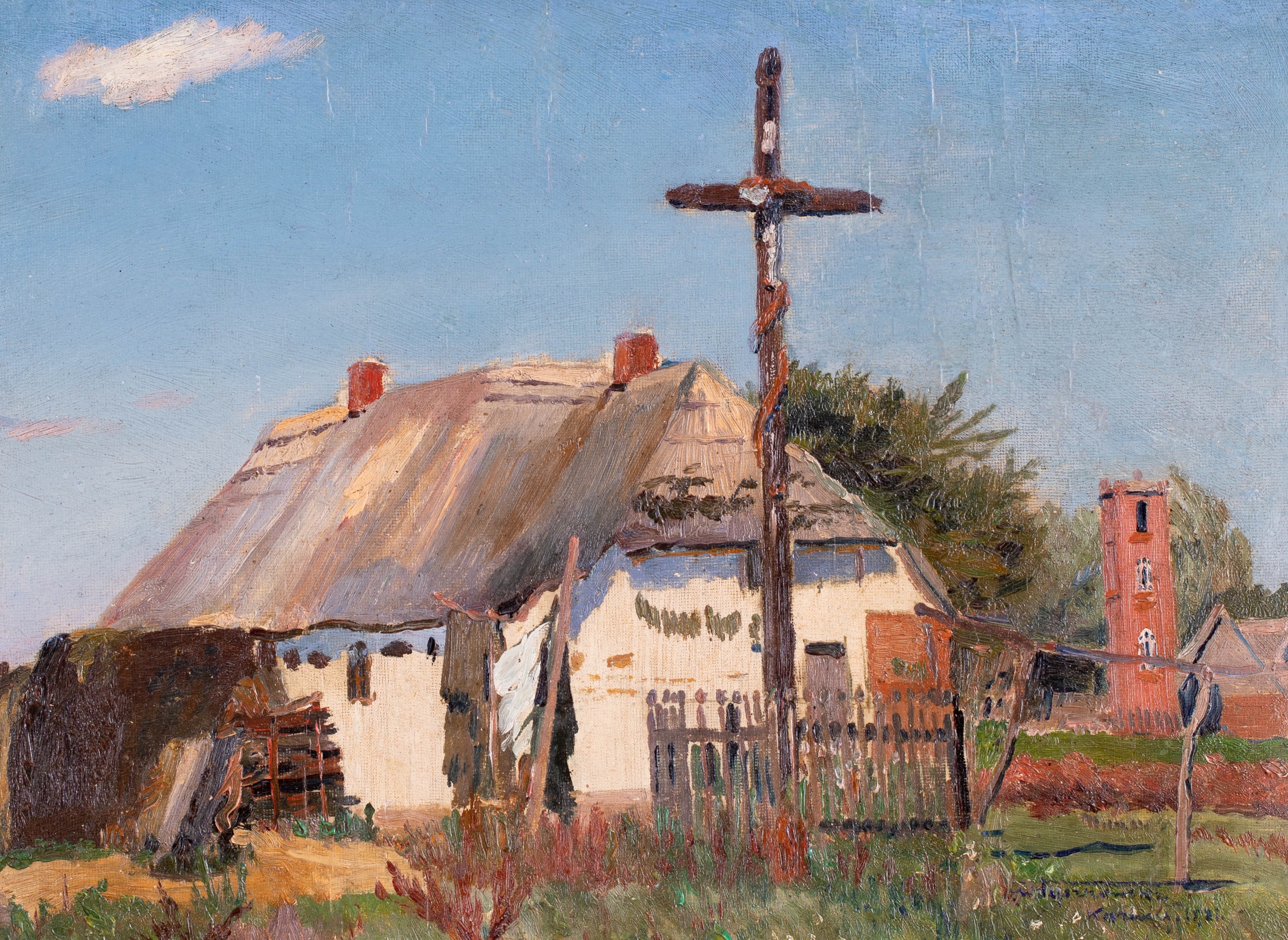 Tyszkowski Wilhelm | Karwia - pejzaż wiejski z chatą (1921) | Compare ...