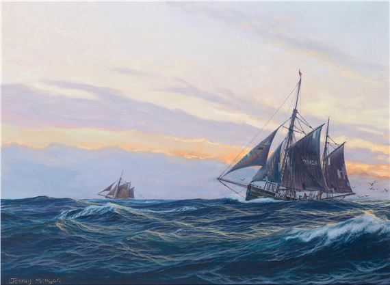 Jenny F. Morgan | Brixham trawlers at sunrise | MutualArt