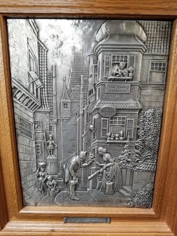 Carl Spitzweg | pewter relief plaque | MutualArt