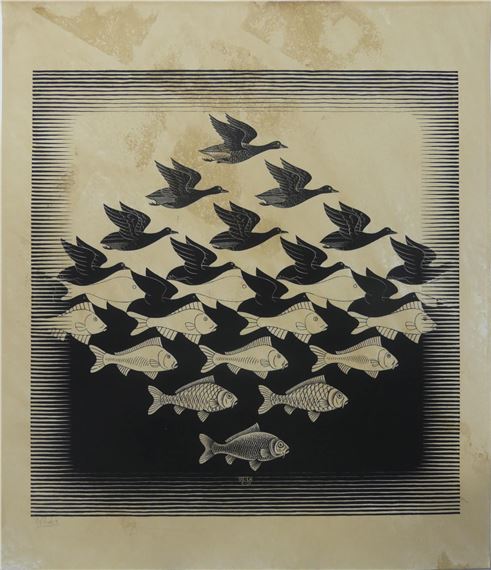 Maurits Cornelis Escher | Bird / Fish | MutualArt