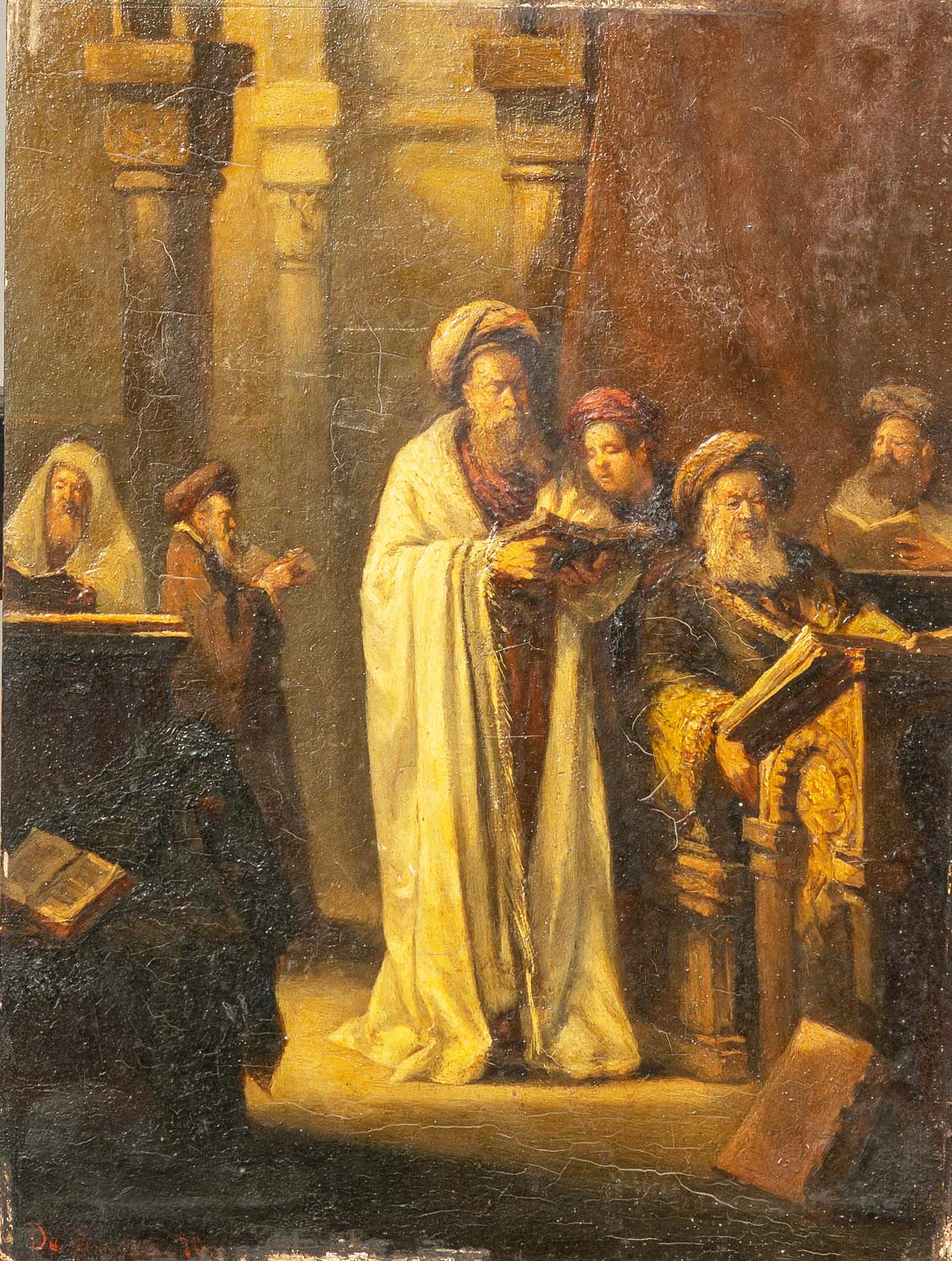 Edouard Moyse | jewish prayers in the synagogue | MutualArt