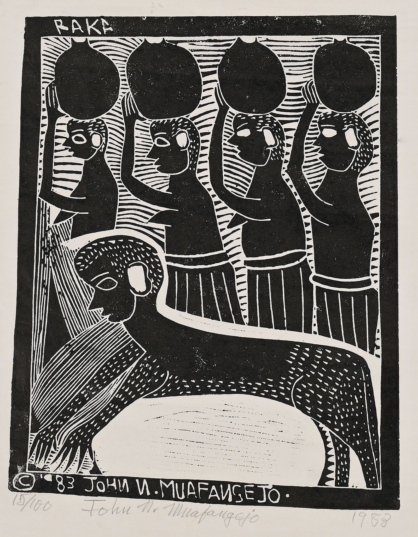 John Ndevasia Muafangejo | Raka (1983) | MutualArt
