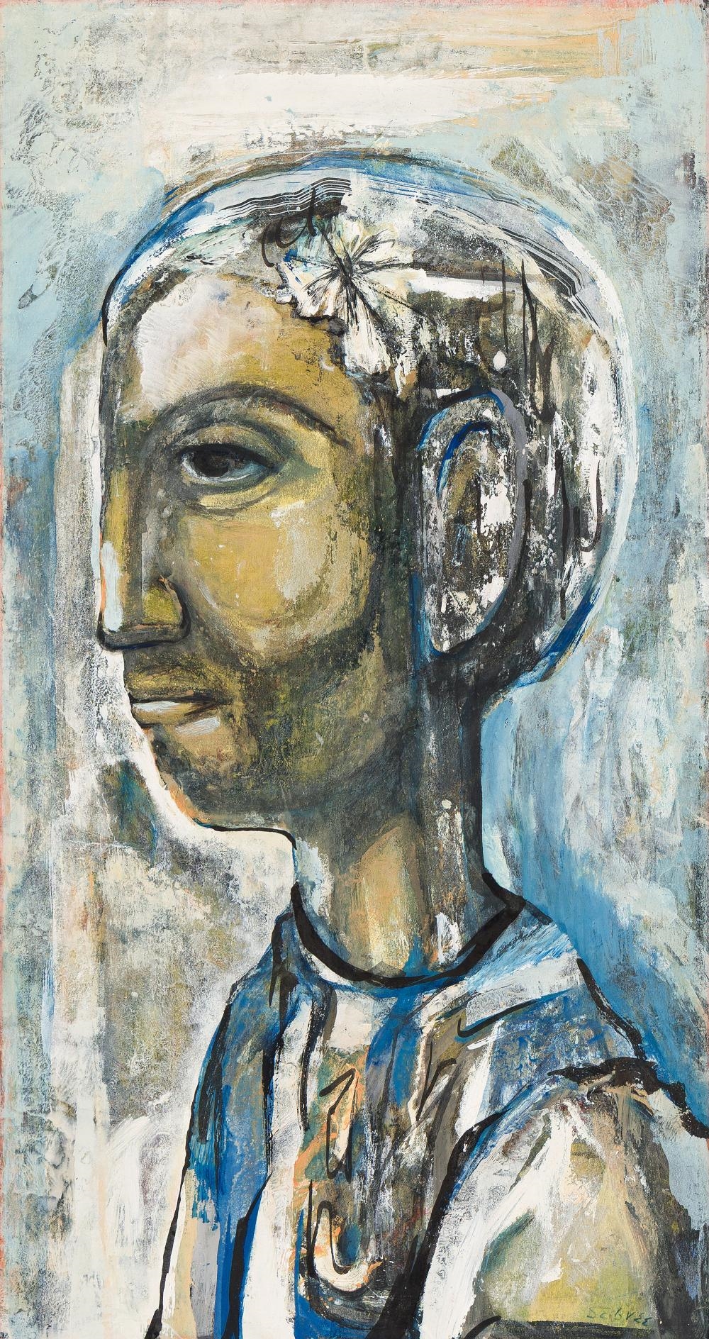 Charles Sebree | Untitled (Profile of a Young Man (1940 - 1945) | MutualArt