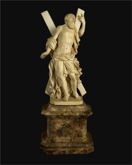 Camillo Rusconi | Saint Andrew embracing his cross in ivory carved in ...