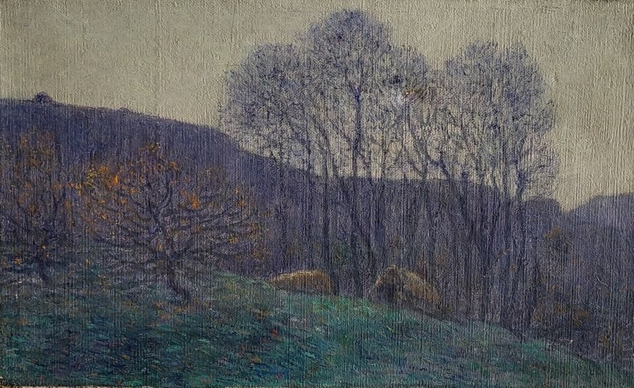 Marie-Gabriel Biessy | Thatched cottage in autumn | MutualArt