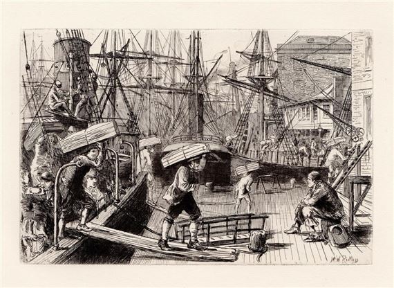 Matthew White Ridley | The Orange Wharf, London Bridge (1873) | MutualArt