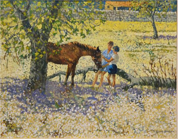 Gerry Blood | Spain, two girls and a horse | MutualArt