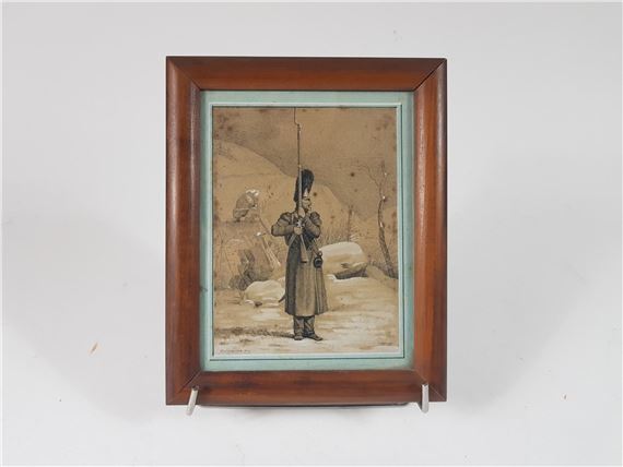 Louis-Claude Malbranche | Soldat impÃ©rial en hiver (1819) | MutualArt