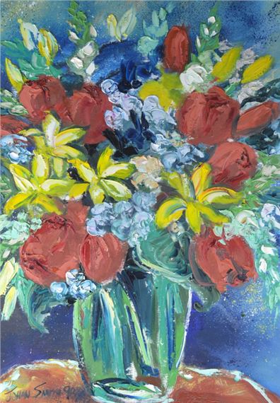 Johan Smith | Still Life of Flowers in a Vase, '98 (98) | MutualArt