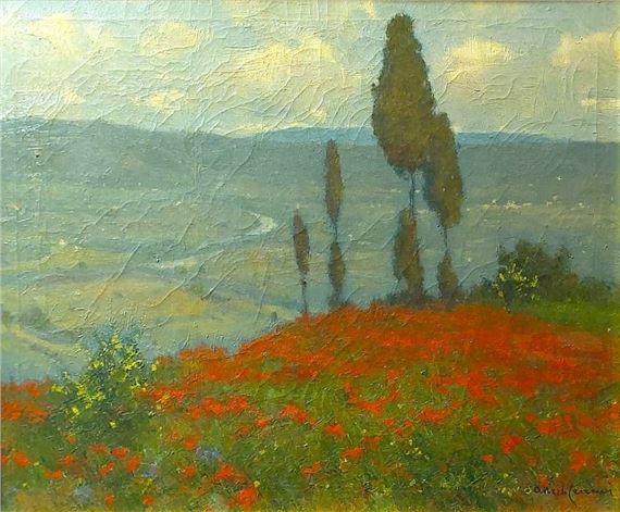 Alberto Cecconi | Campo papaveri (1950) | MutualArt