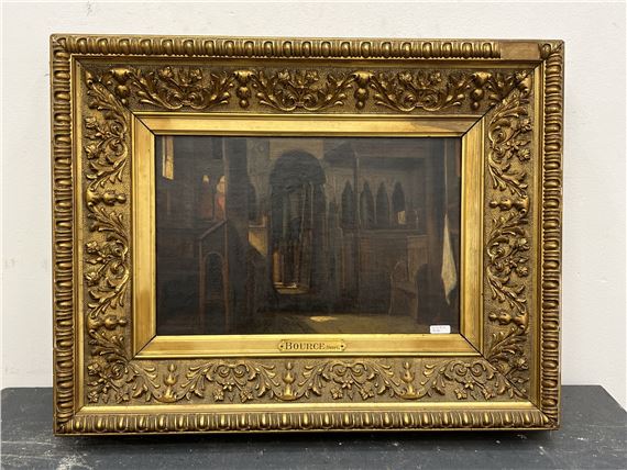 Henri Bource | Intérieur d'église (1865) | MutualArt