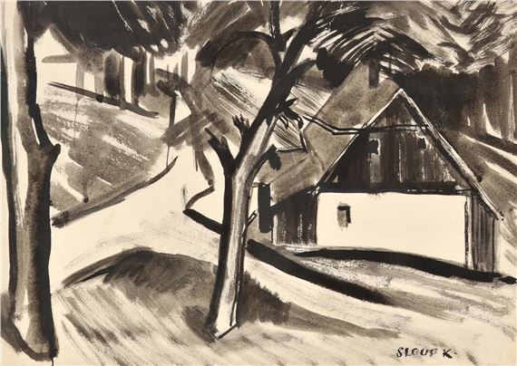 Karel Sloup | Před domem | MutualArt