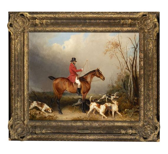 Richard Barrett Davis | Hunt master on Horseback with Hounds | MutualArt