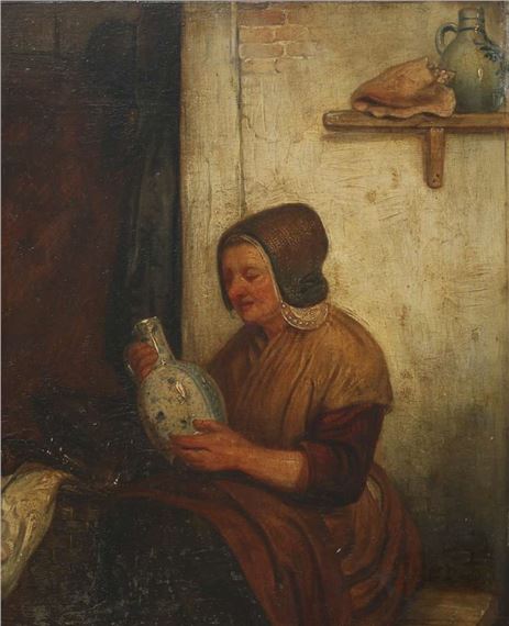 J. Dodd | Interieur met een oude vrouw | MutualArt